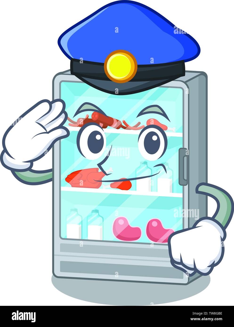 Police refrigerator isolated with in the character Stock Vector Image ...