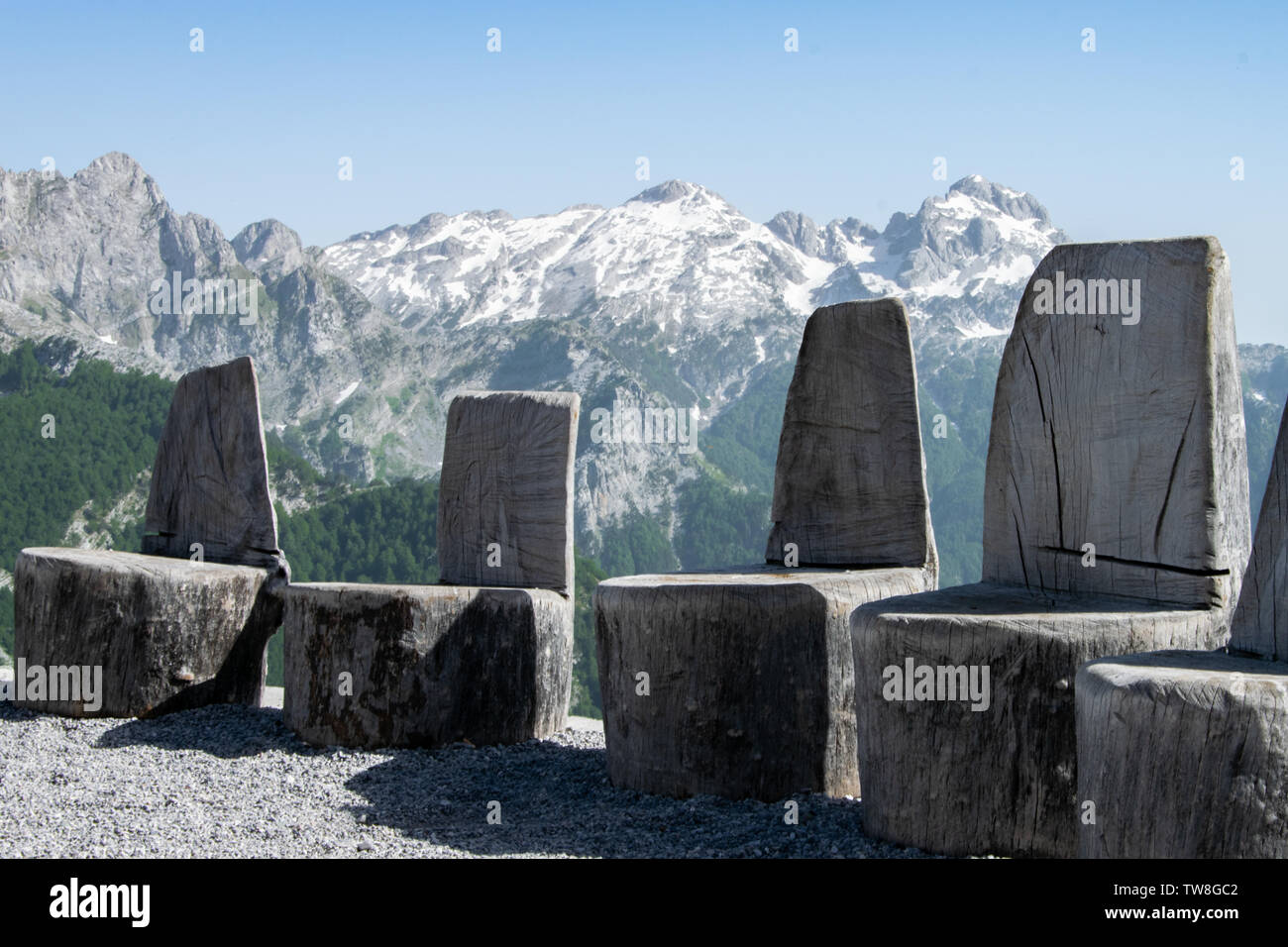 Divinity chairs.Antient thrones of the Gods on the top of the mountain ...