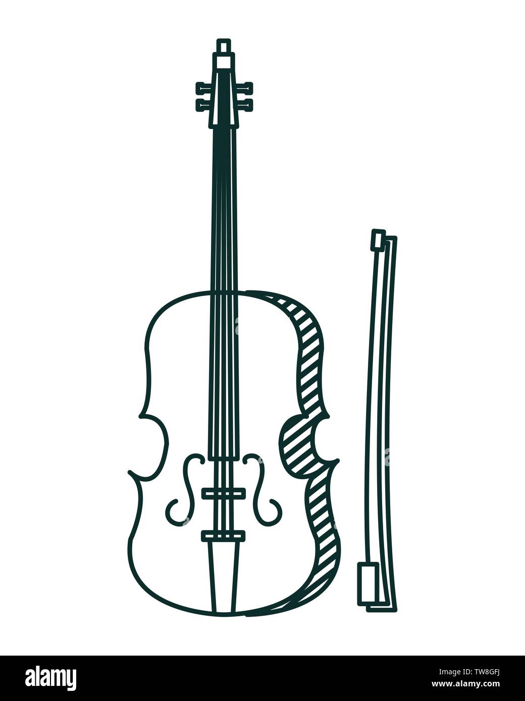 fiddle musical instrument isolated icon Stock Vector Image & Art - Alamy