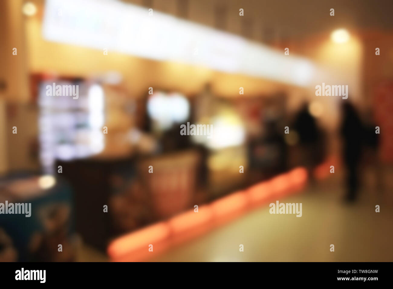 Blurred view of cinema snack bar Stock Photo - Alamy