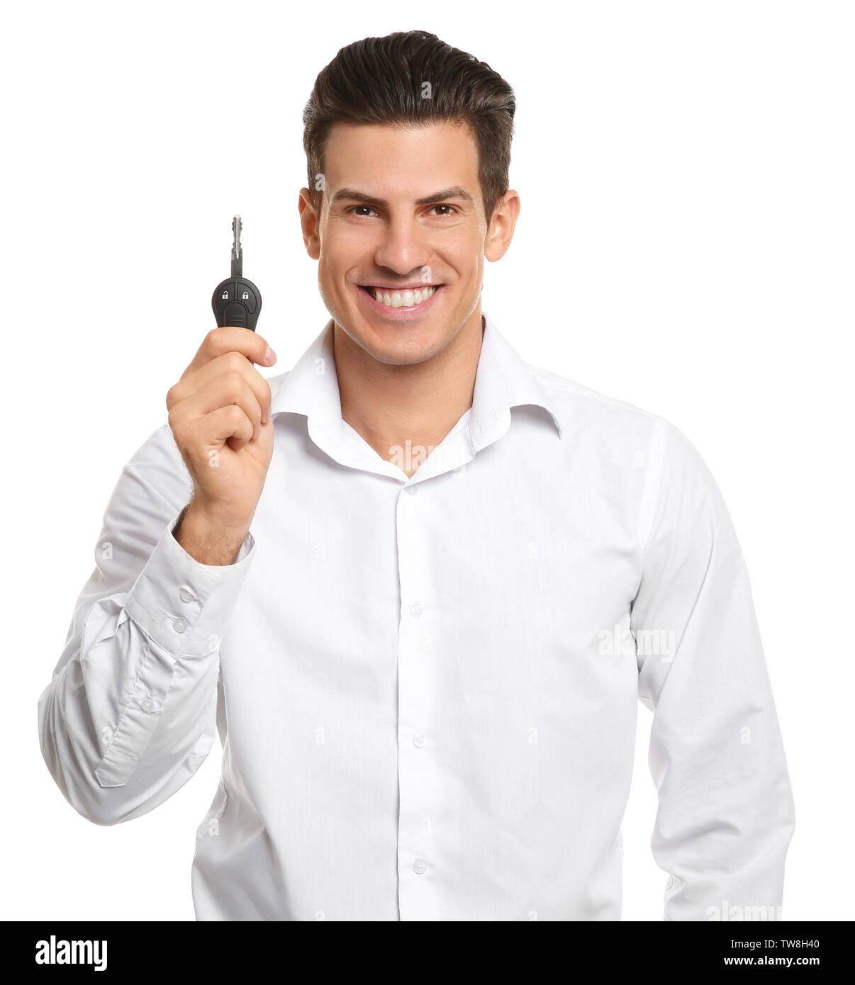 Happy business agent client Cut Out Stock Images & Pictures - Alamy