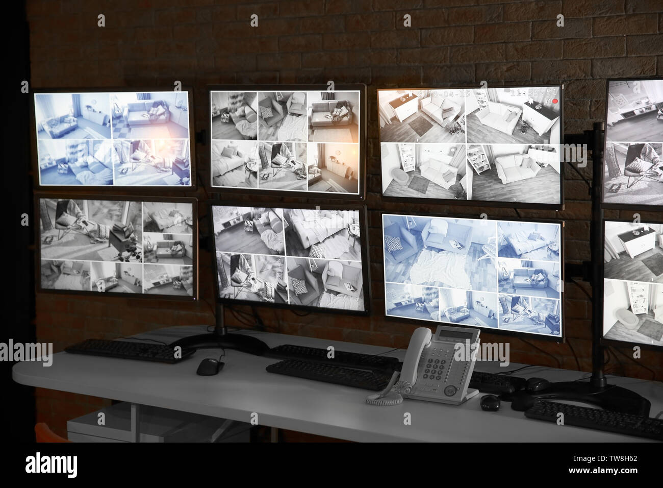 Workplace security guard night hi-res stock photography and images - Alamy