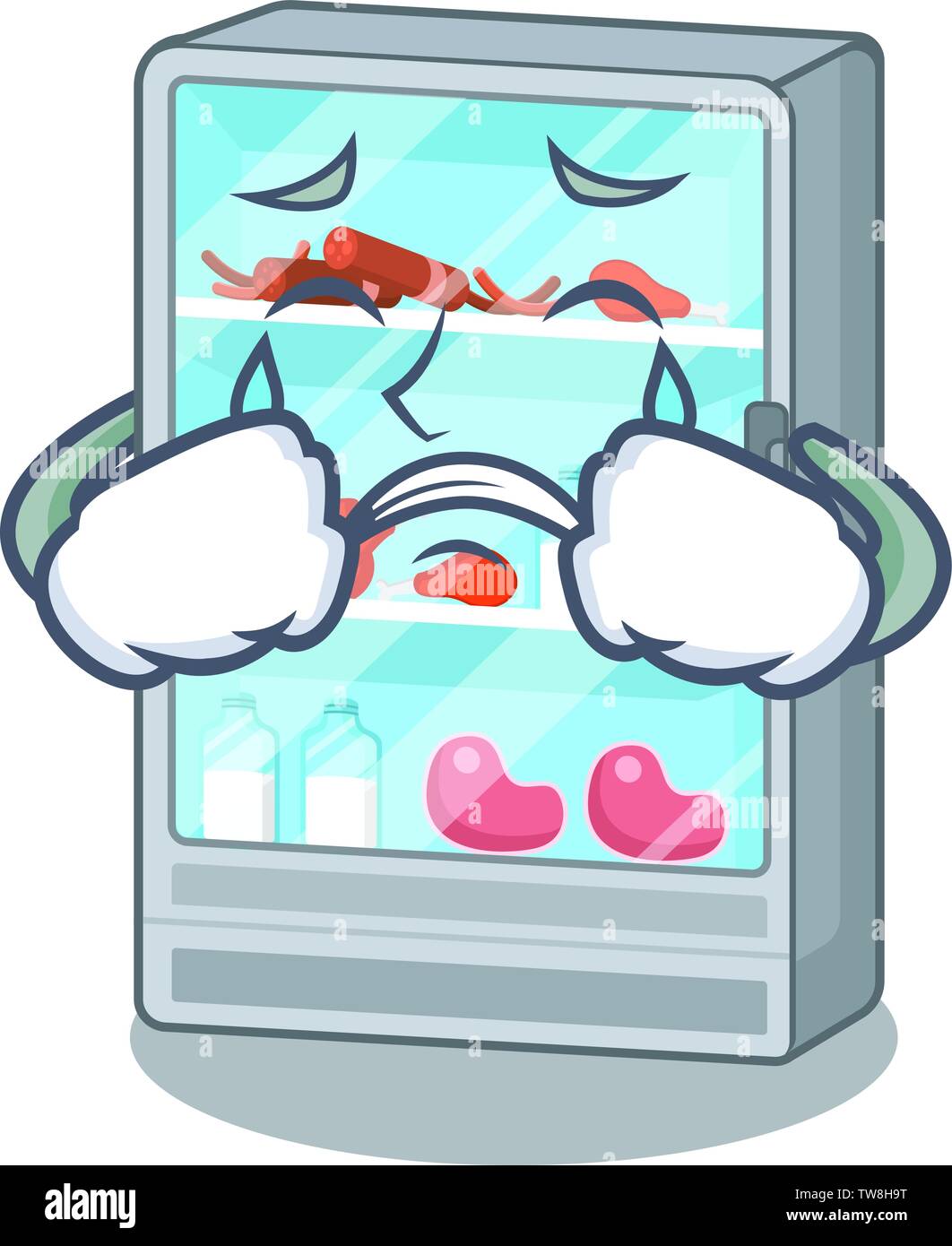 Crying refrigerator in the a cartoon shape Stock Vector Image & Art - Alamy