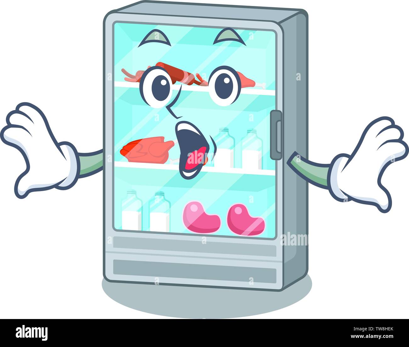 Surprised refrigerator in the a cartoon shape Stock Vector Image & Art ...