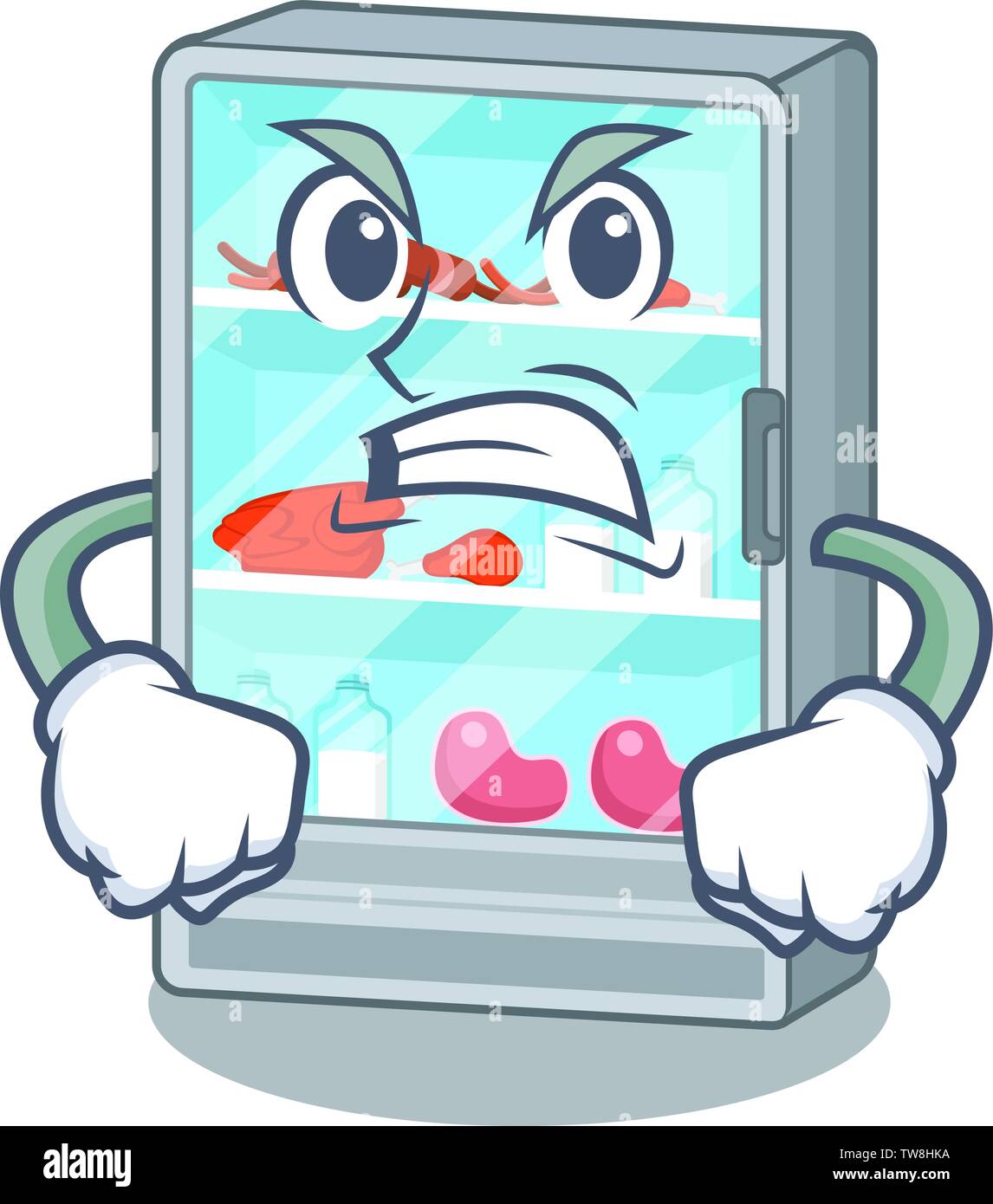 Angry refrigerator in the a cartoon shape Stock Vector Image & Art - Alamy