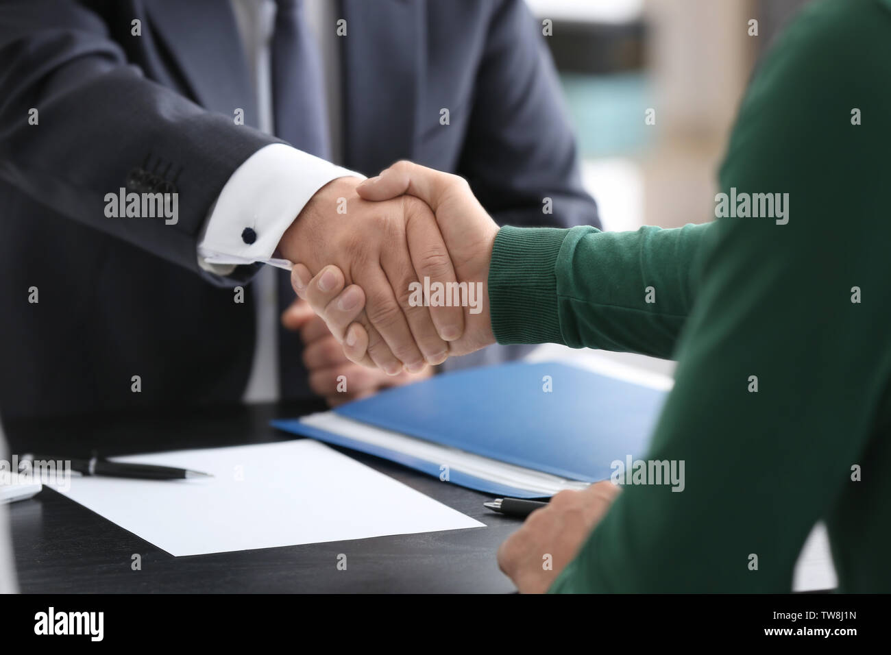Mature male client meeting insurance hi-res stock photography and ...