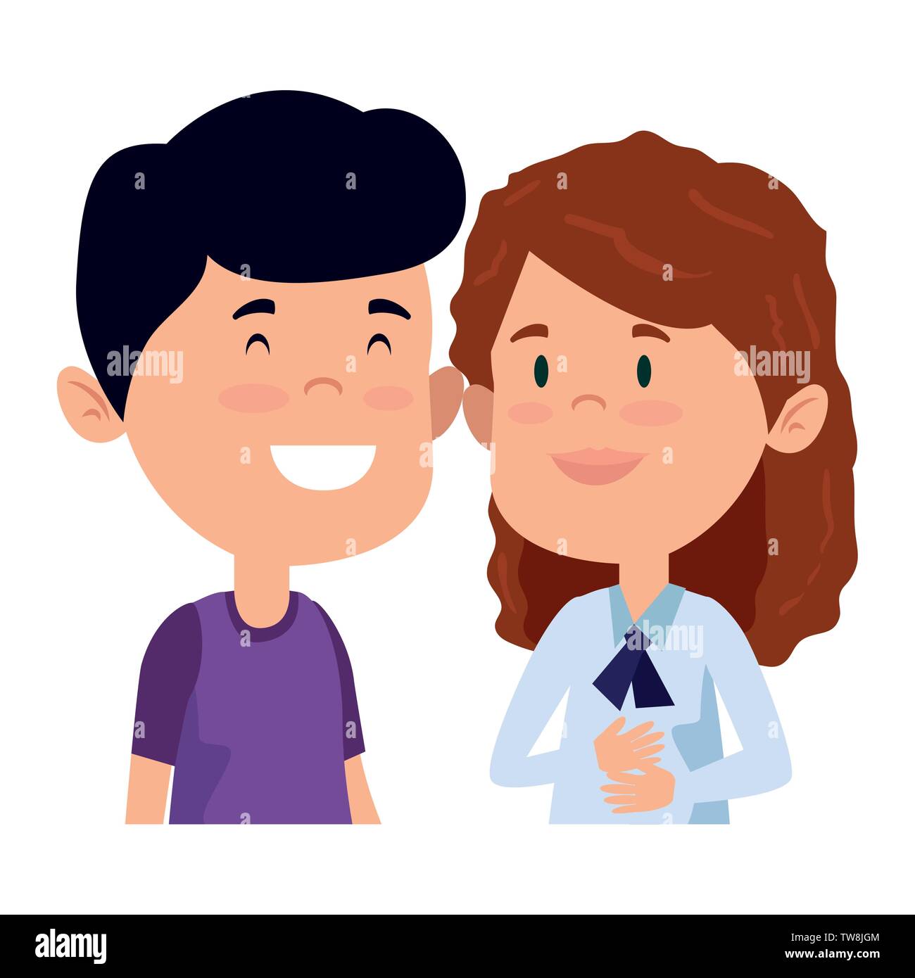 happy little students couple characters Stock Vector Image & Art - Alamy