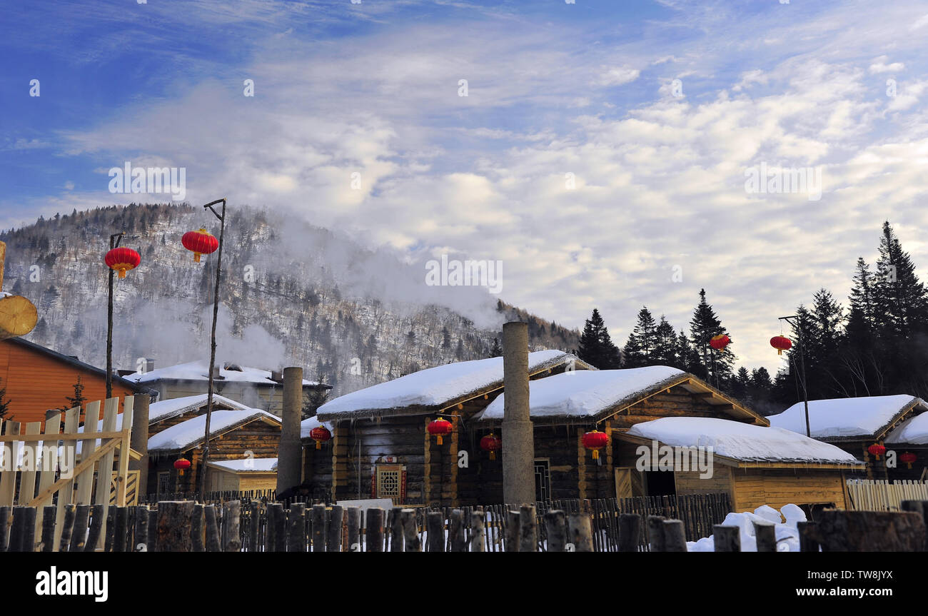 China's snow countryside is picturesque Stock Photo - Alamy