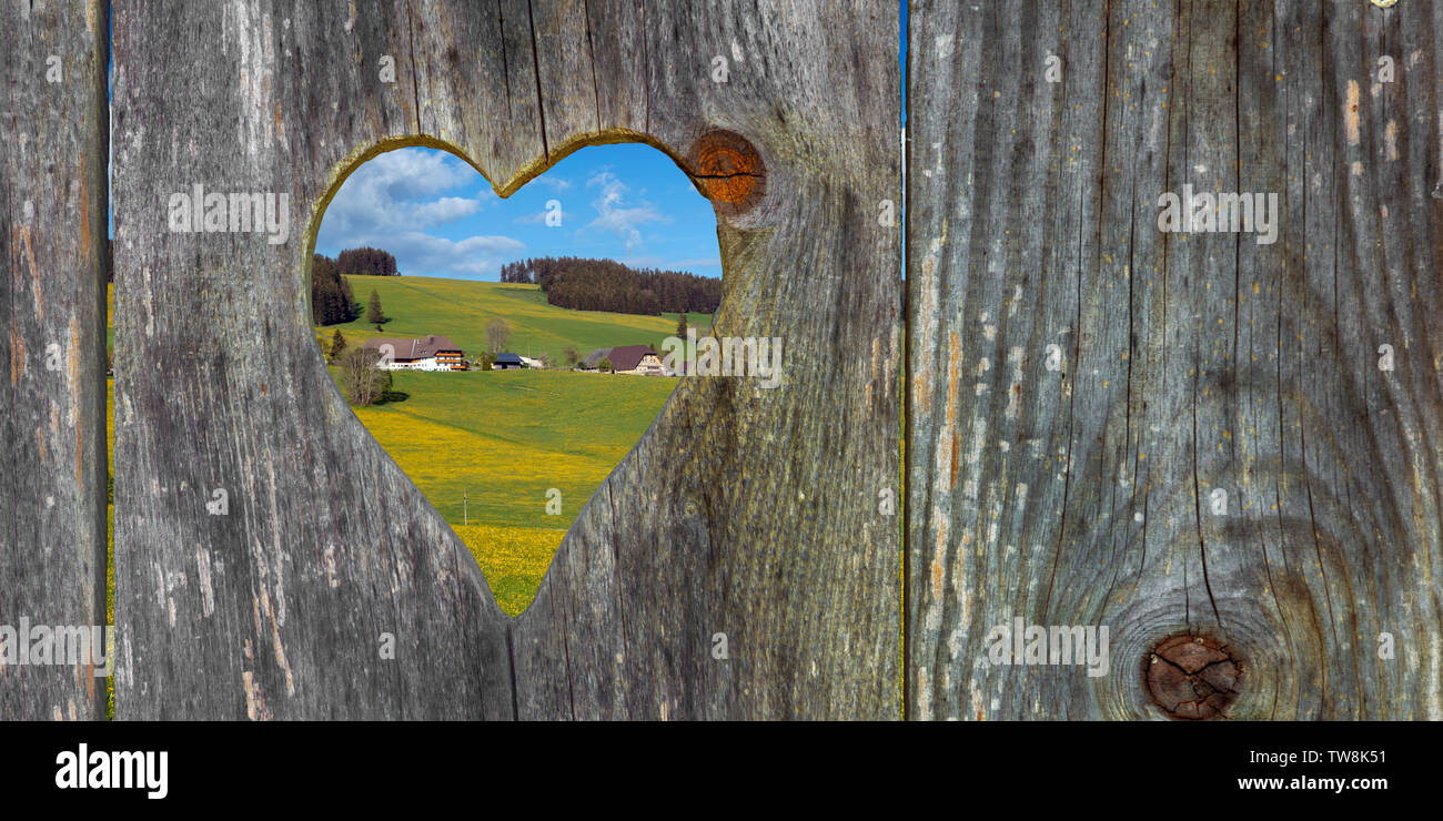 looking through a heart shape in the landscape Stock Photo - Alamy