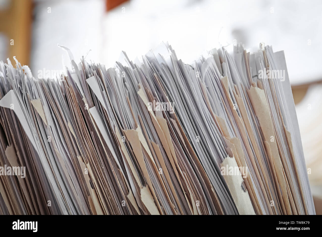 Old paper documents in archive, closeup Stock Photo - Alamy