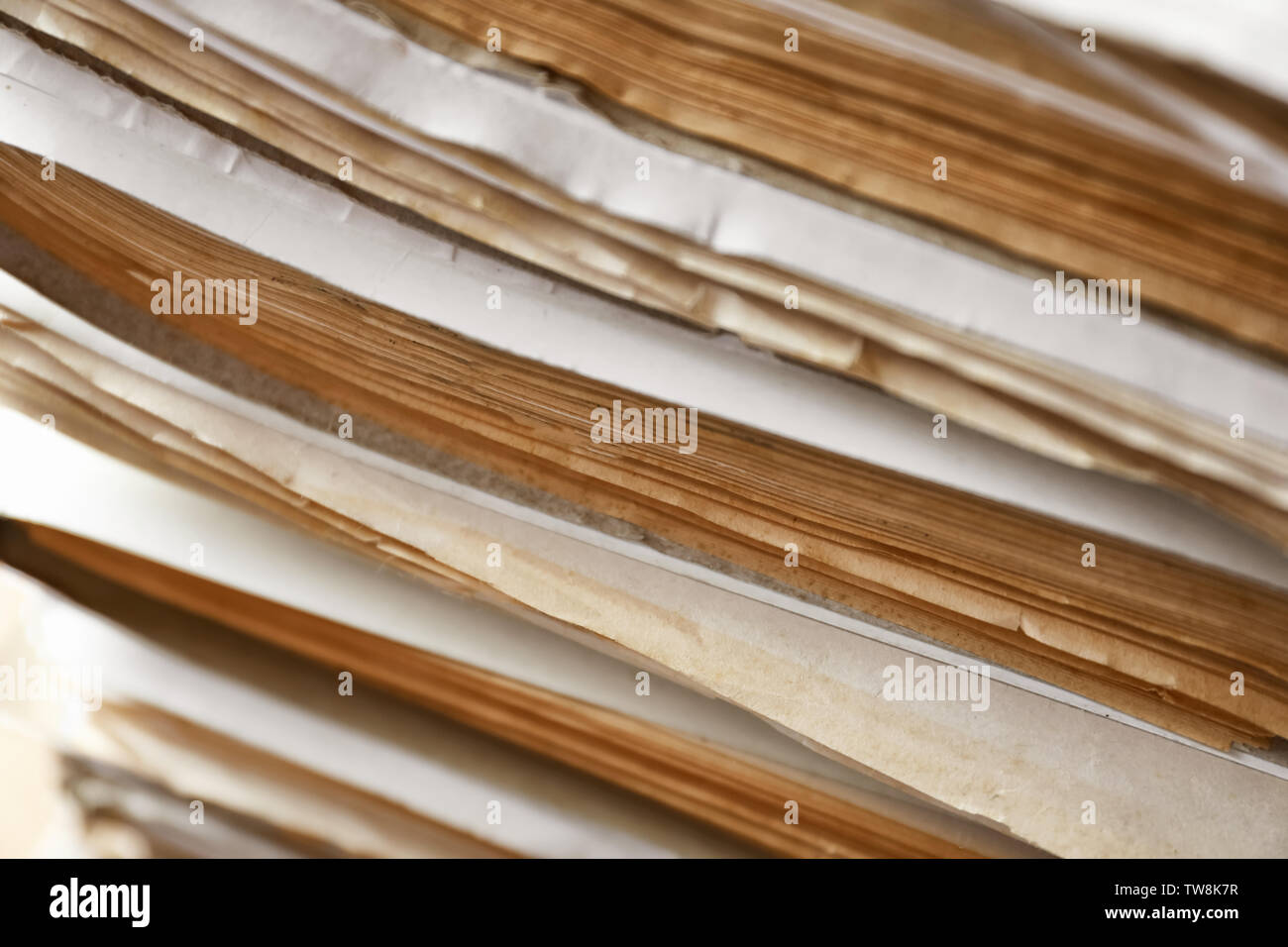 Stack of old documents in archive, closeup Stock Photo - Alamy