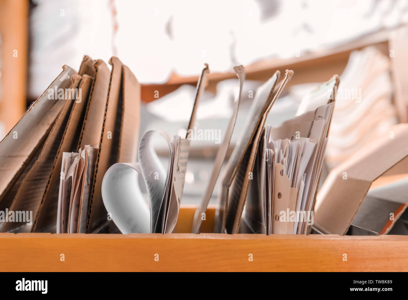 Old paper documents in archive, closeup Stock Photo - Alamy