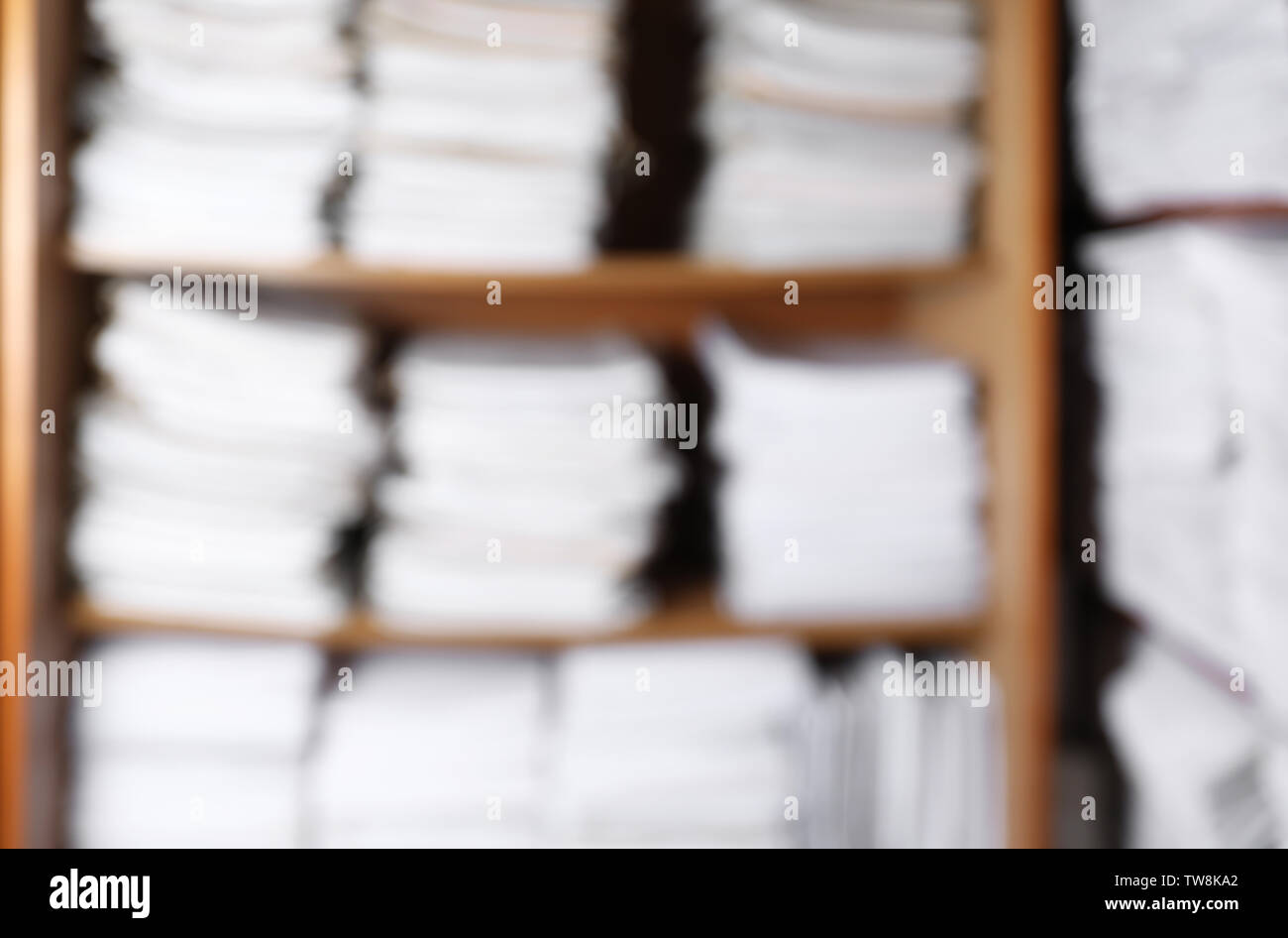 Blurred view of paper documents in archive Stock Photo - Alamy