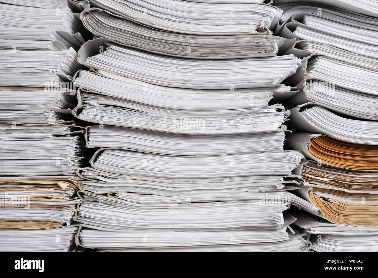 Stacks of old paper documents in archive, closeup Stock Photo - Alamy