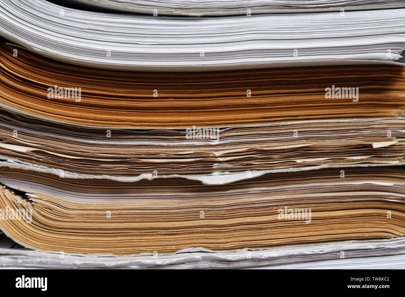 Stack of old paper documents in archive, closeup Stock Photo - Alamy