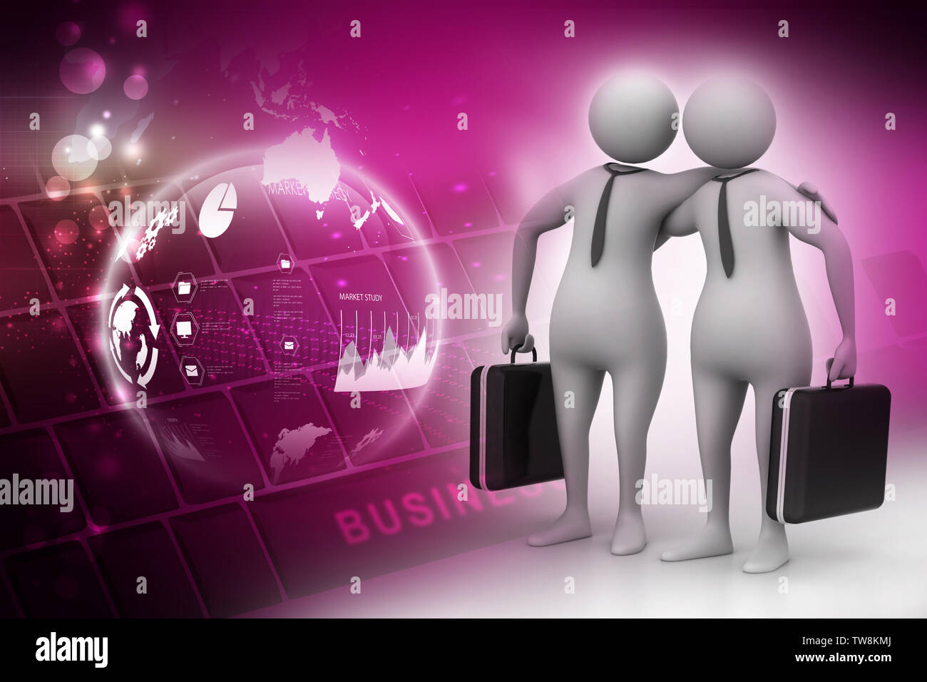 Two business people with briefcase Stock Photo - Alamy