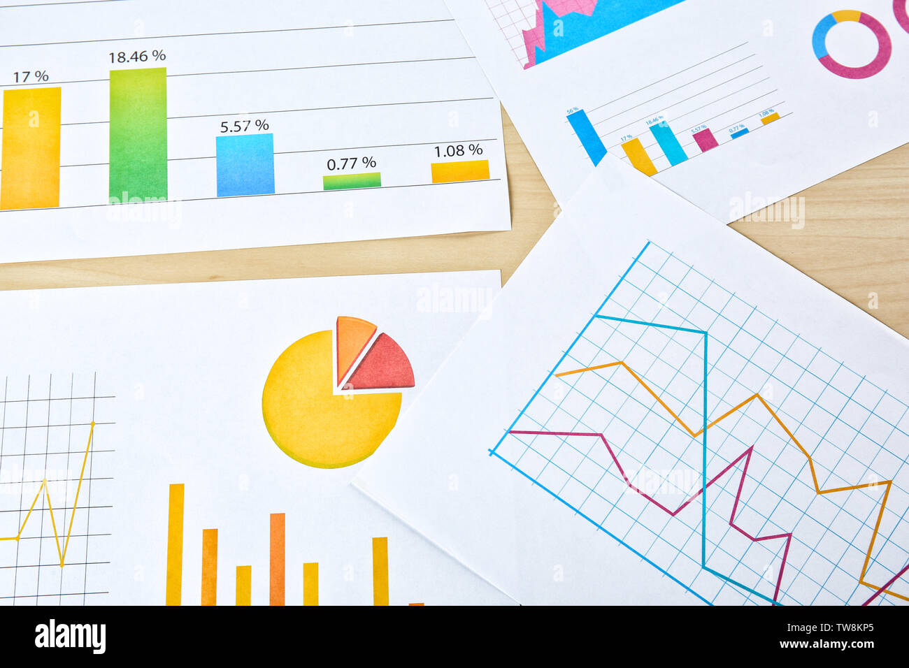 Top view charts graphs hi-res stock photography and images - Alamy