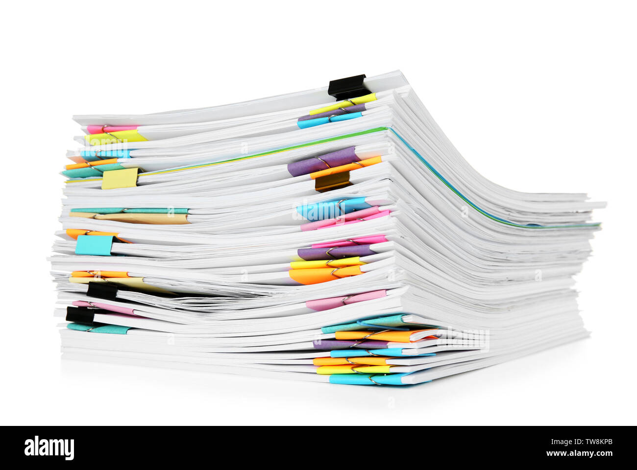Stack of documents on white background Stock Photo - Alamy