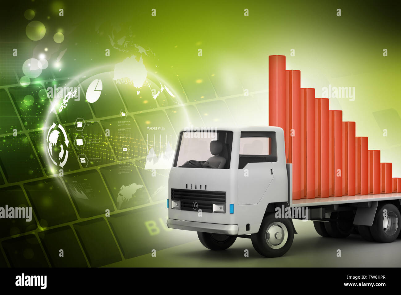 Transportation of business graph in truck Stock Photo - Alamy