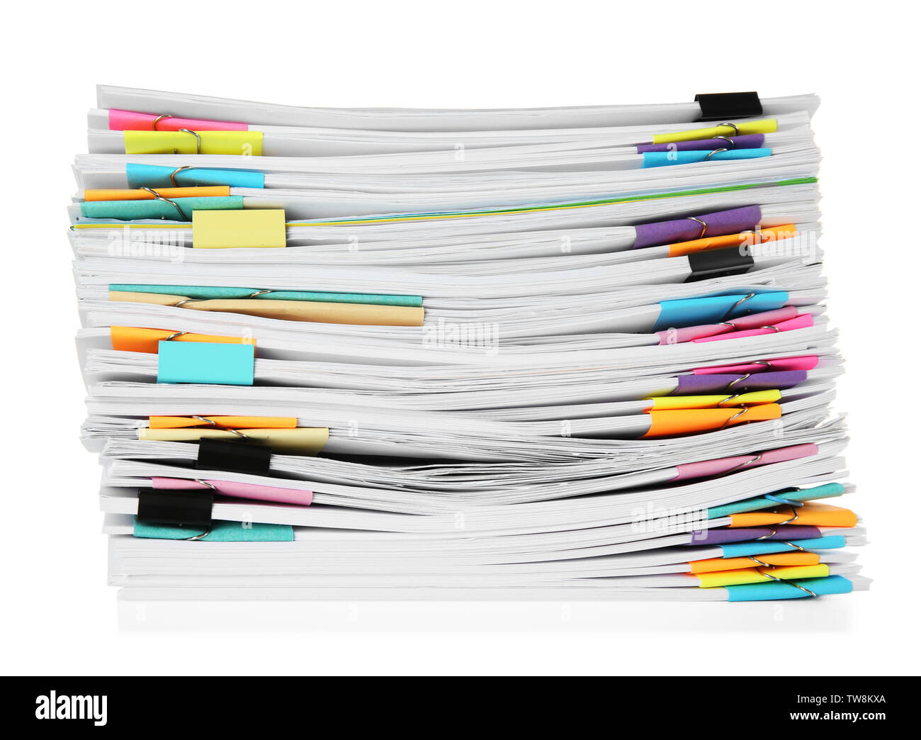 Stack of documents on white background Stock Photo - Alamy