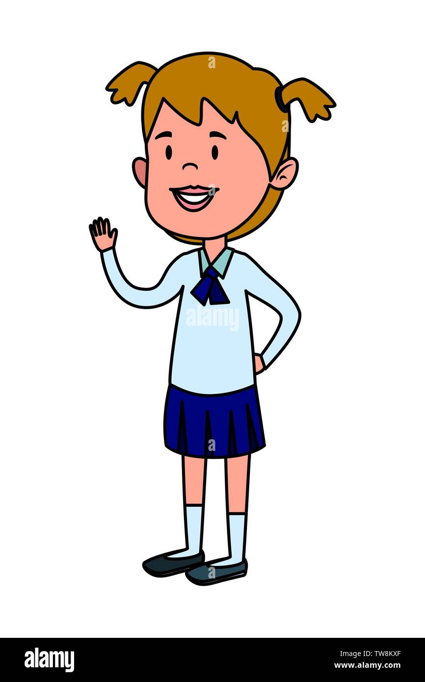 happy student girl comic character Stock Vector Image & Art - Alamy