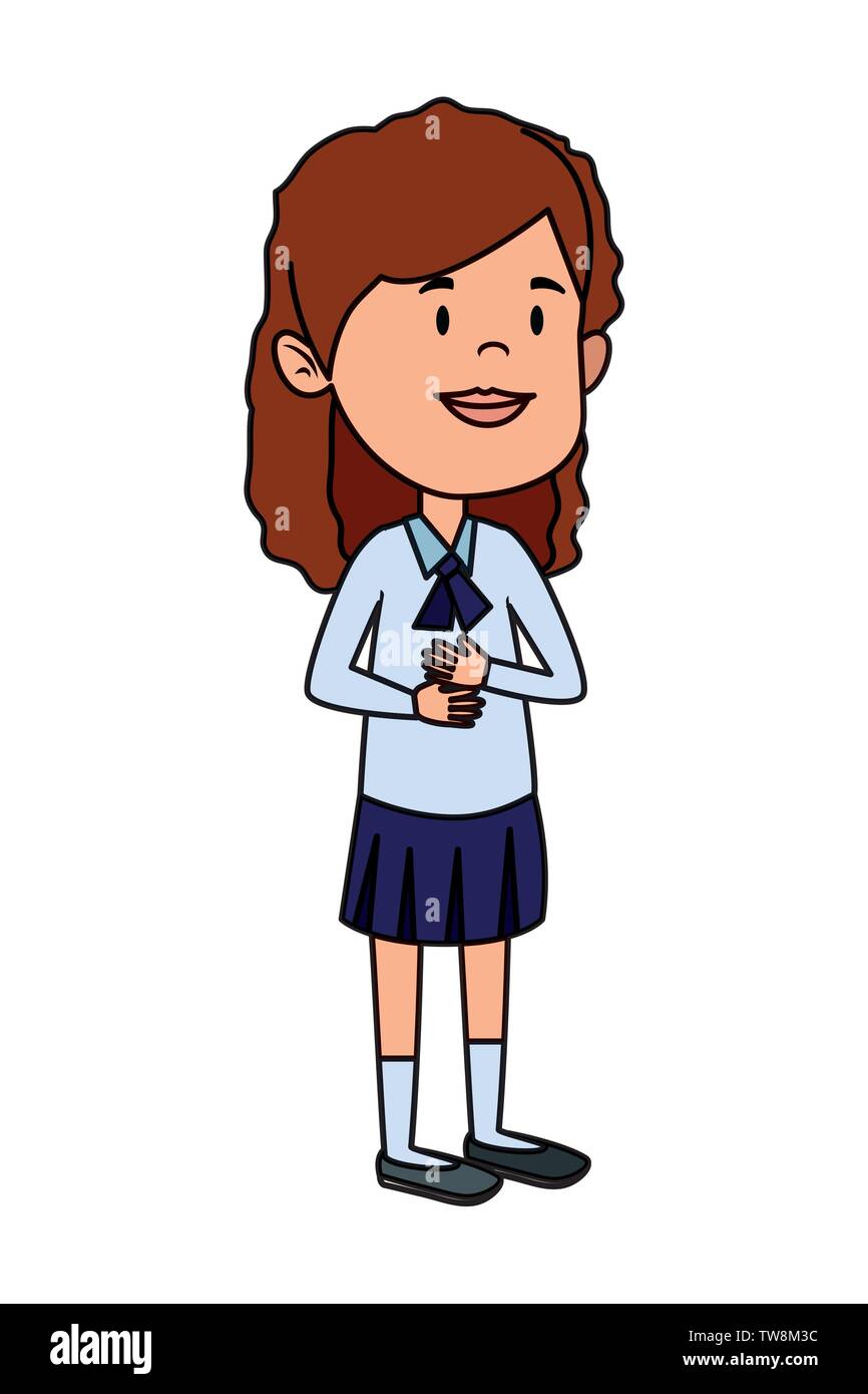 happy student girl comic character Stock Vector Image & Art - Alamy