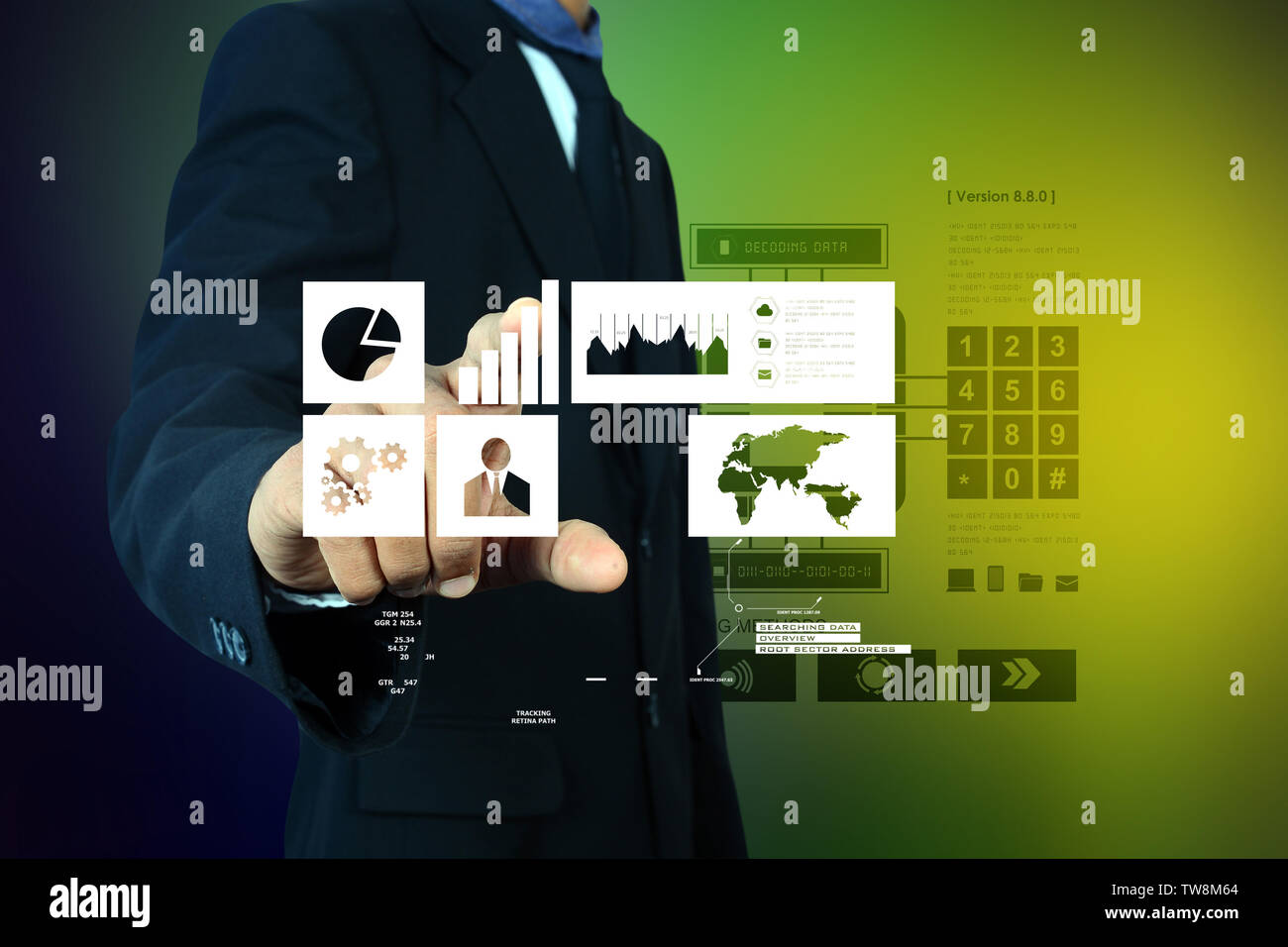 Smart hand showing futuristic technology Stock Photo - Alamy