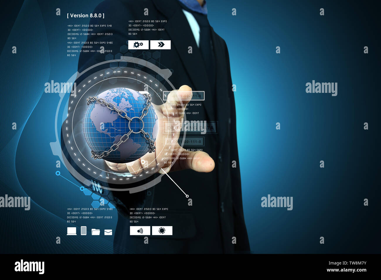 Smart hand showing futuristic technology Stock Photo - Alamy