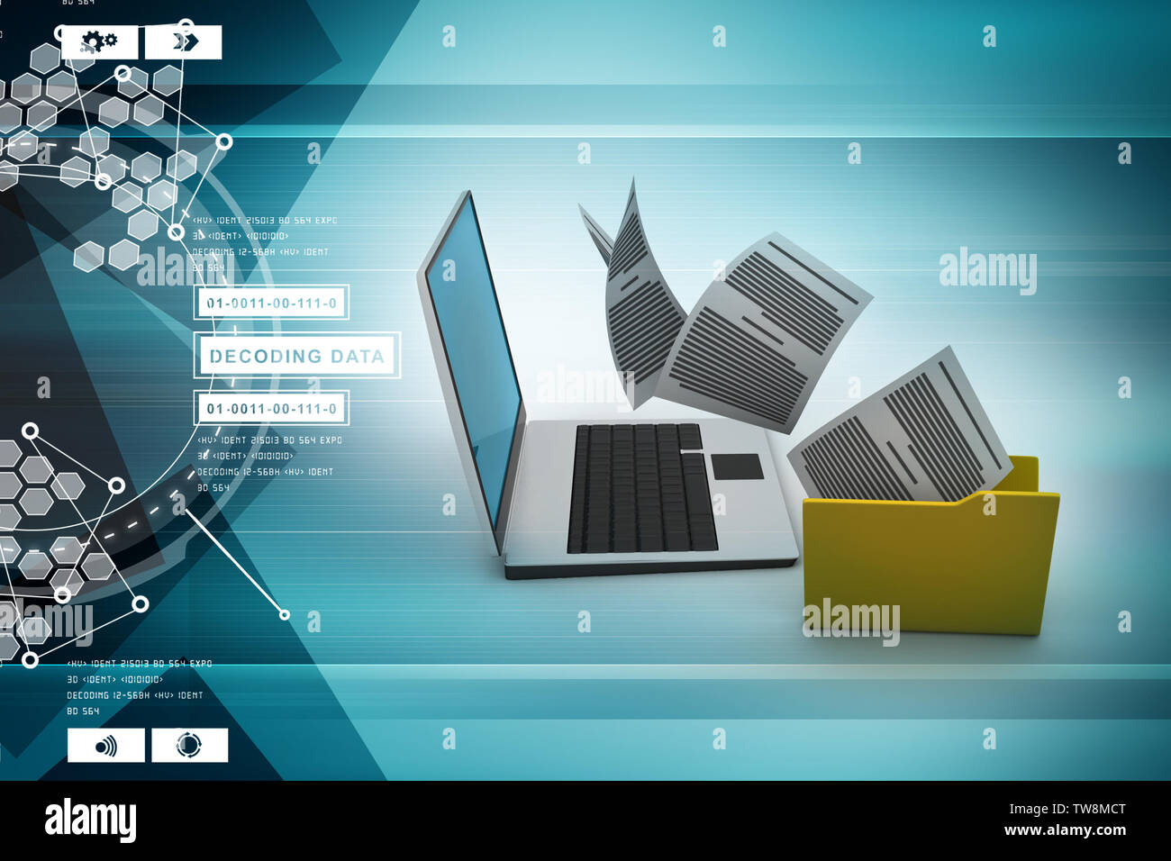 folders connected to a computer Stock Photo - Alamy