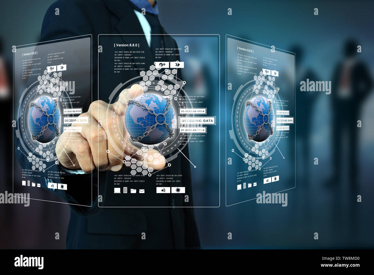 Smart hand showing futuristic technology Stock Photo - Alamy