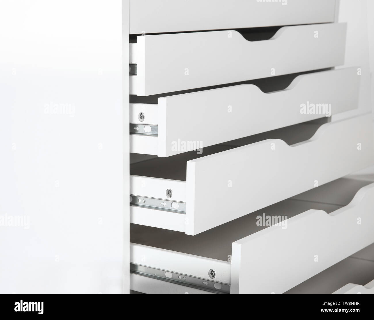 Beautiful wardrobe with drawers, closeup Stock Photo - Alamy