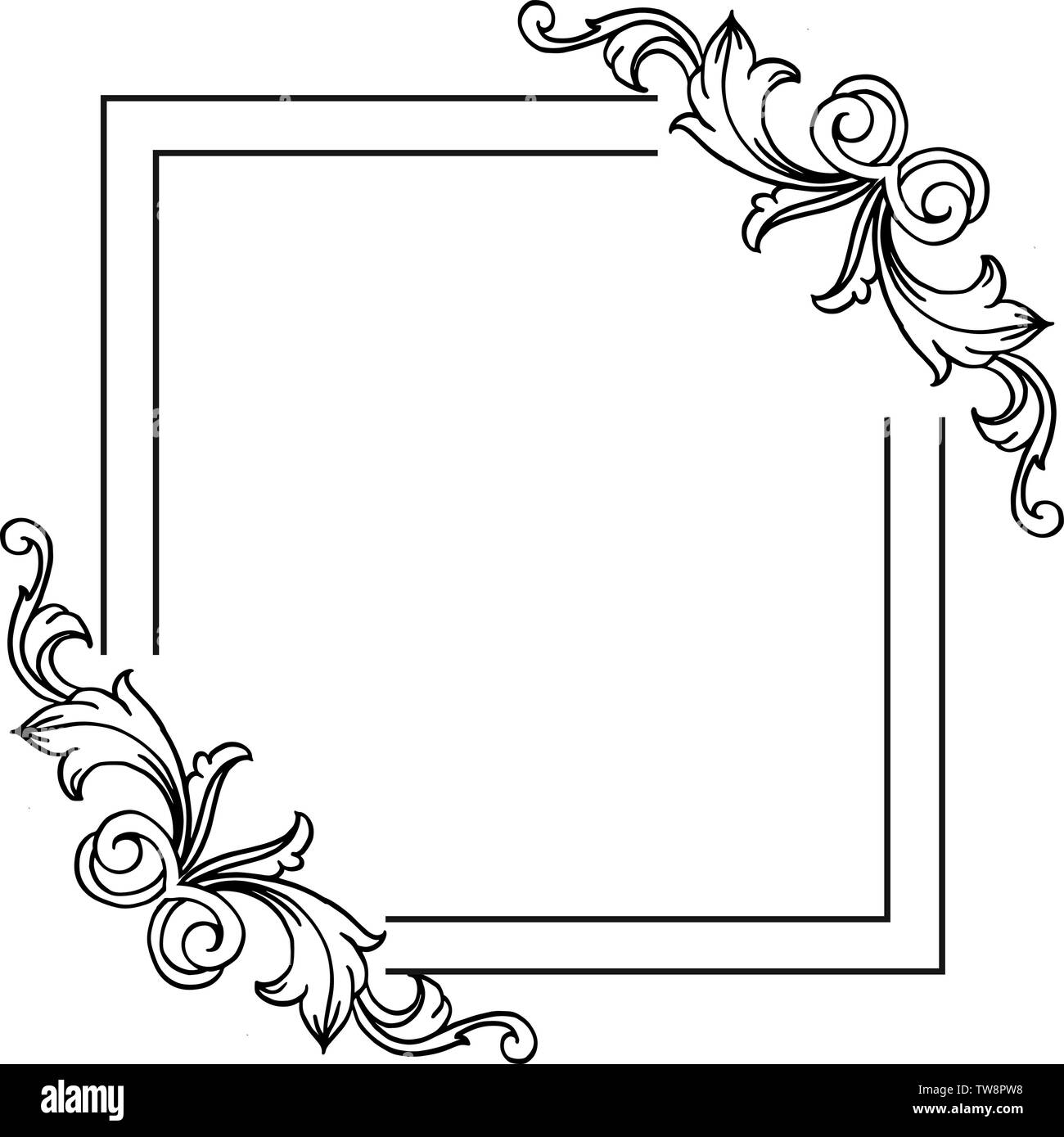 Vector illustration decorative poster with various pattern flower frame ...