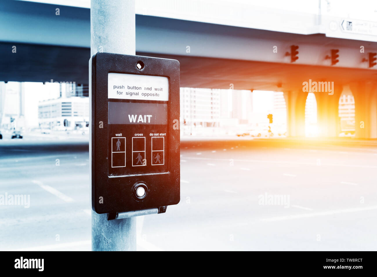 pedestrian traffic light switch on street Stock Photo - Alamy
