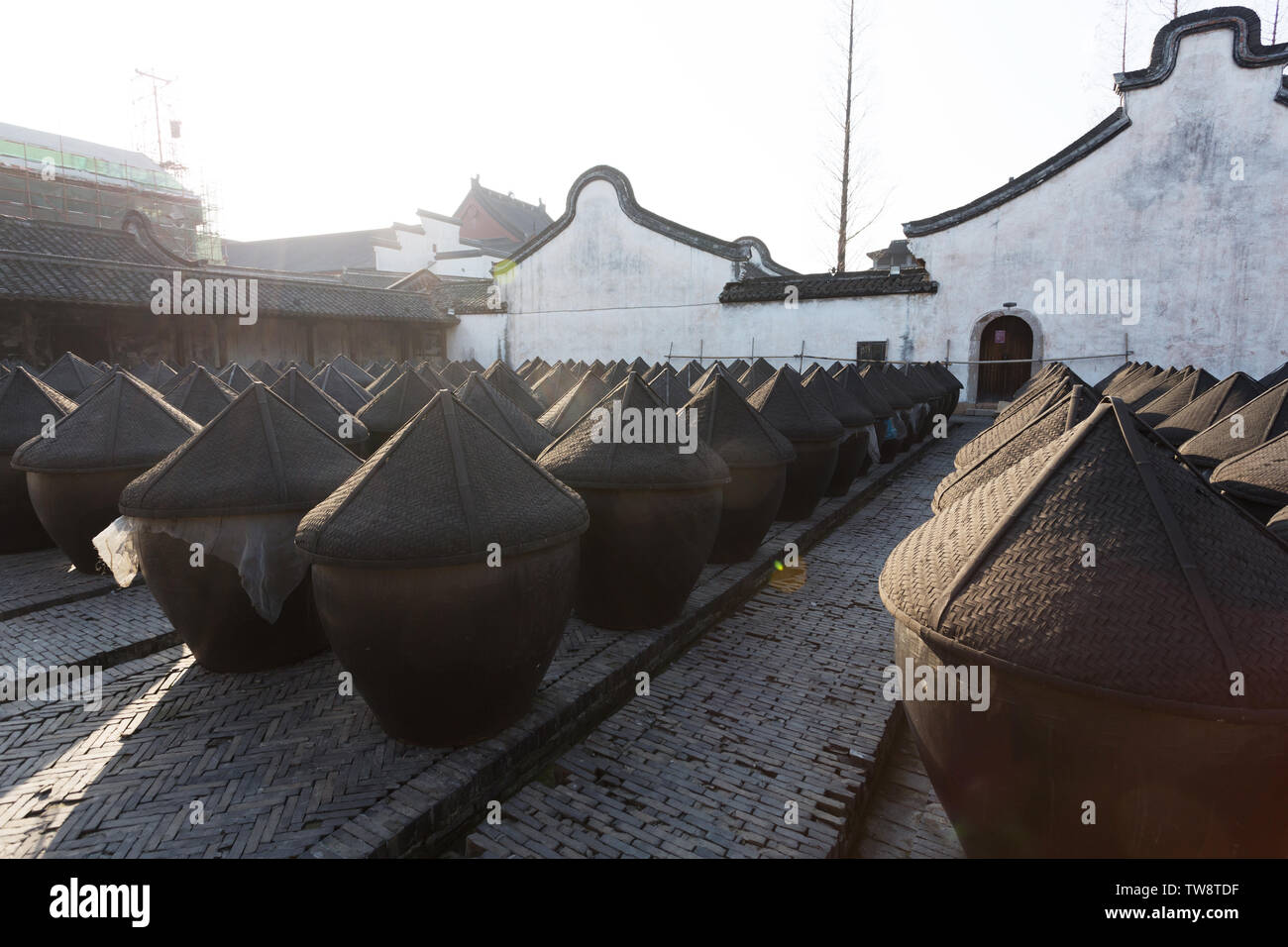 traditional chinese wine fermentation cans Stock Photo - Alamy