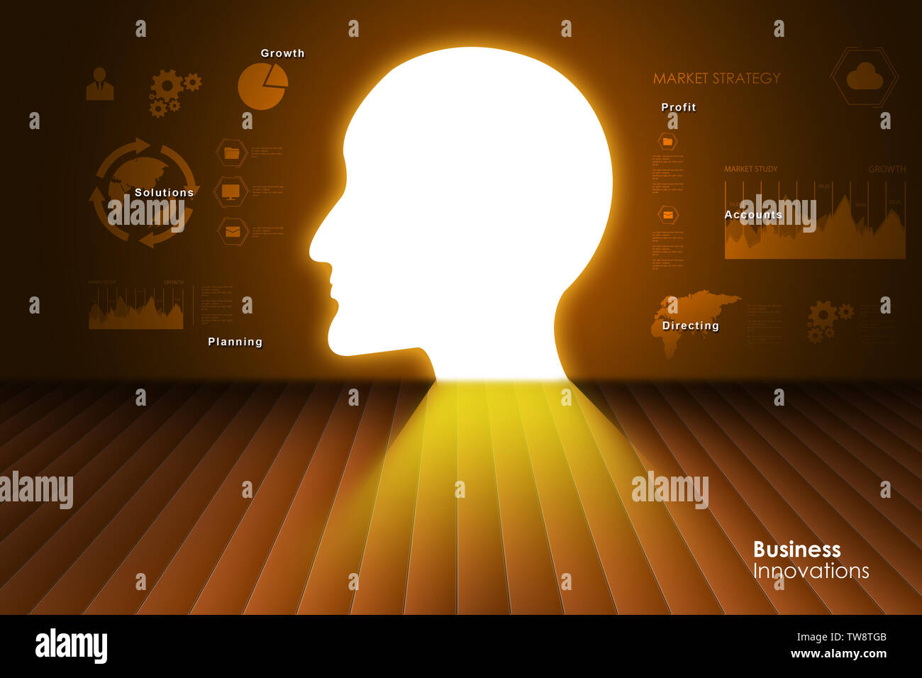 Human head icon thinking design hi-res stock photography and images - Alamy