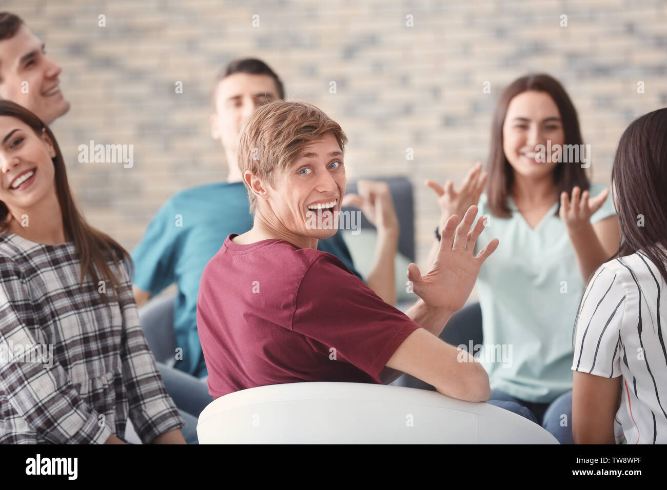 People having fun together indoors. Unity concept Stock Photo - Alamy