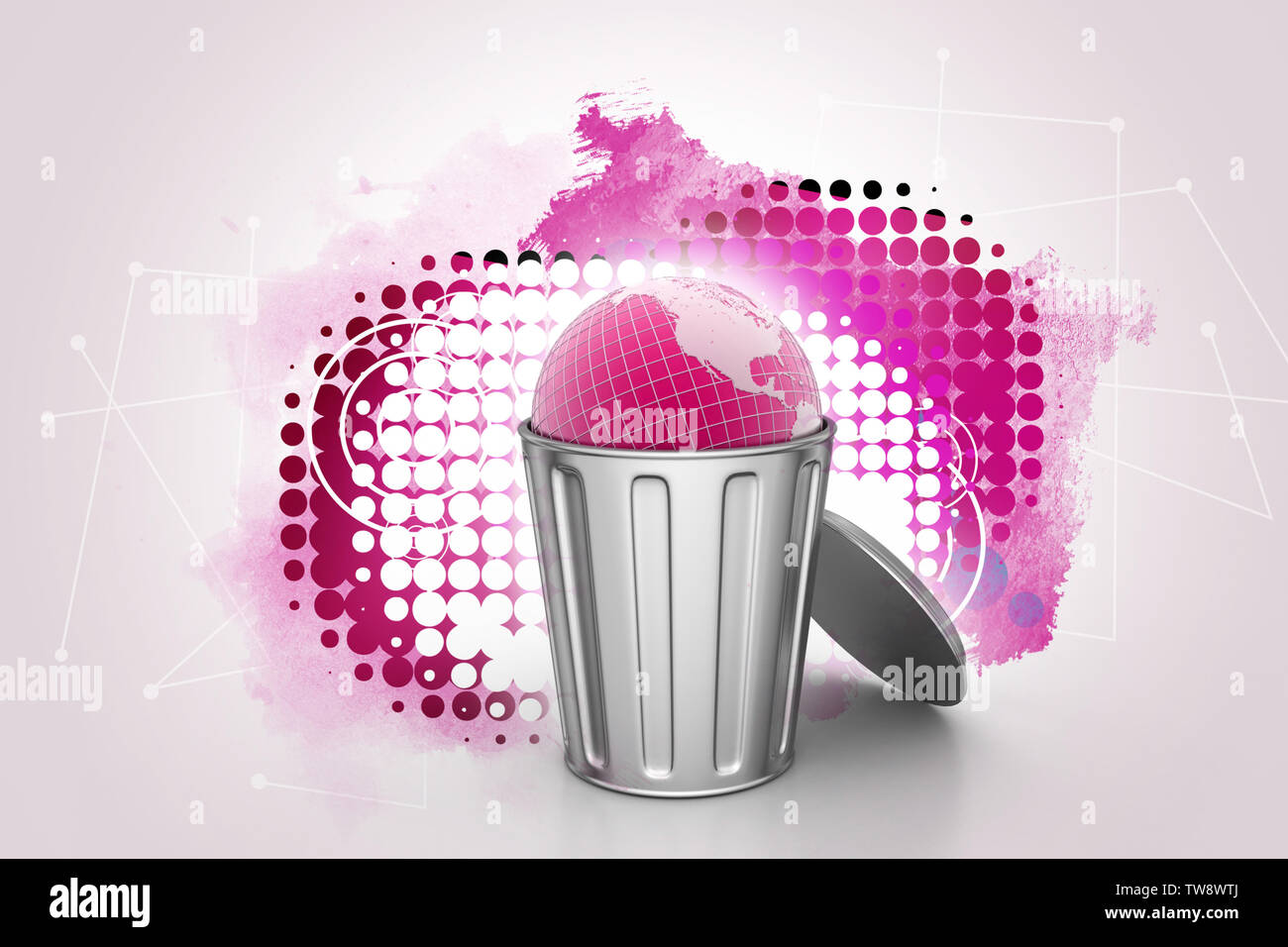 World globe in waste bin hi-res stock photography and images - Alamy