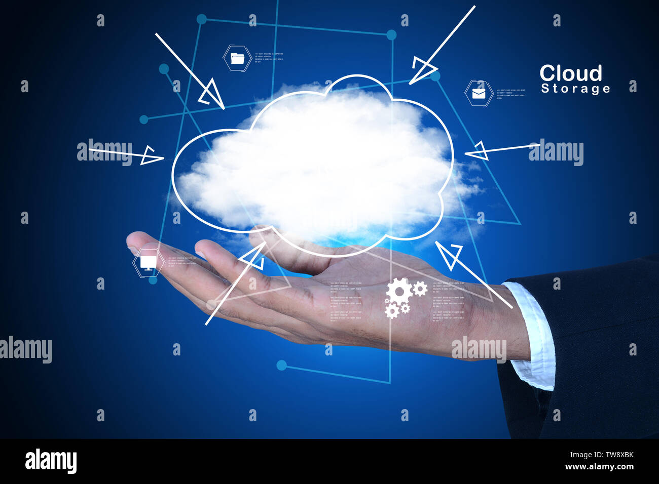 hands showing the cloud computing symbol Stock Photo - Alamy