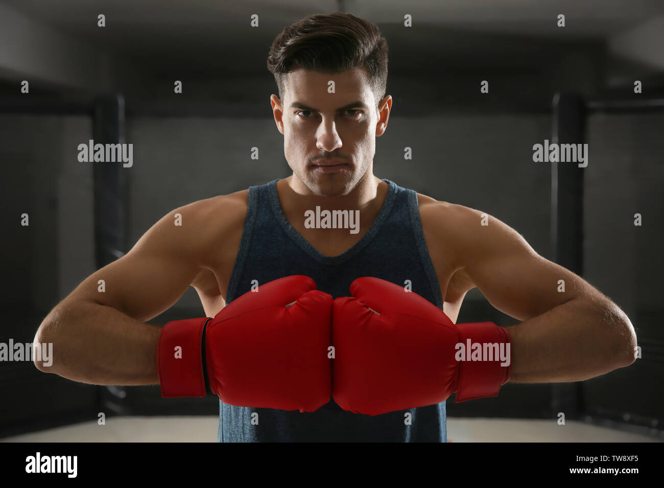 Strong handsome male boxer working hi-res stock photography and images ...