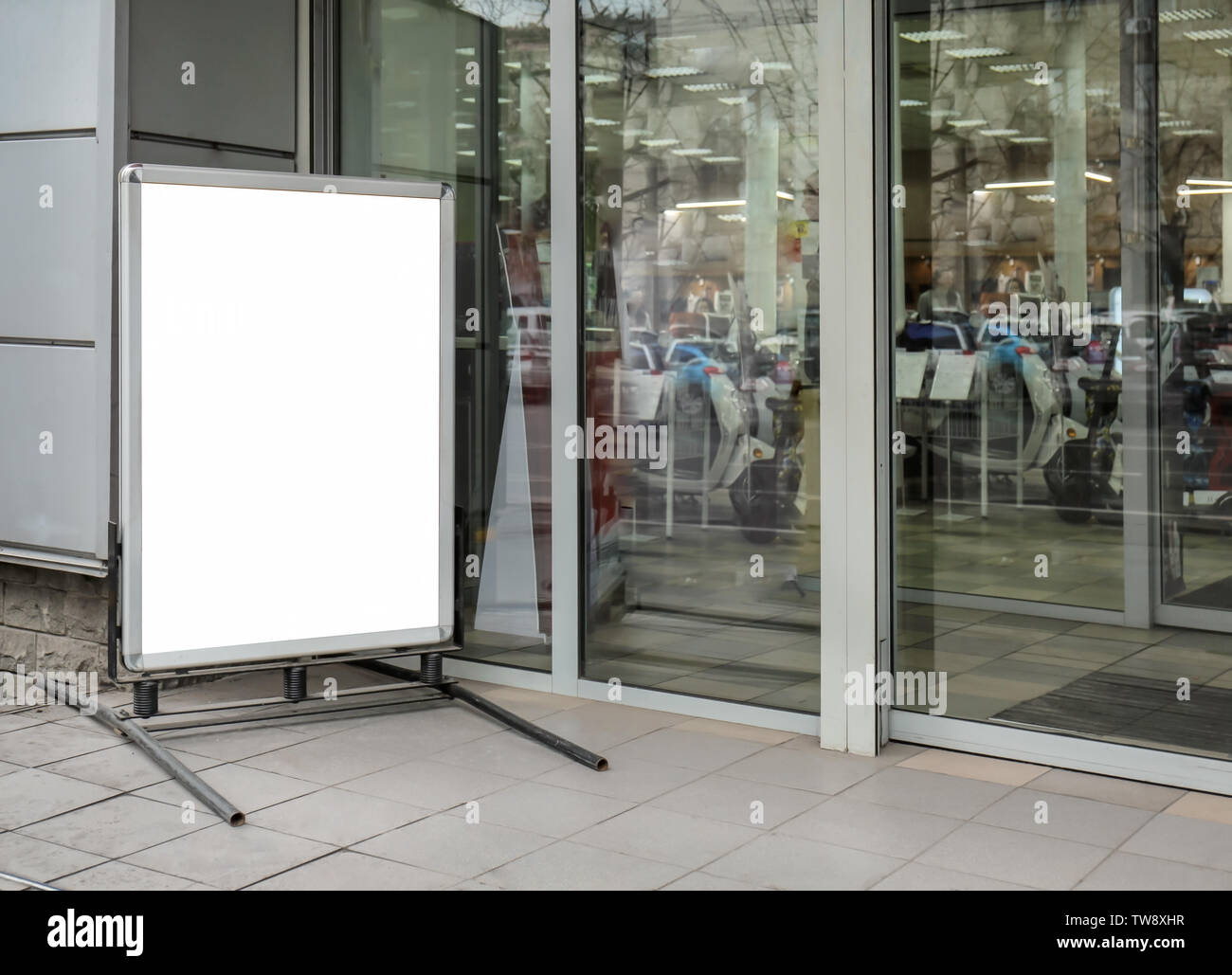 Empty advertising board on city street Stock Photo - Alamy