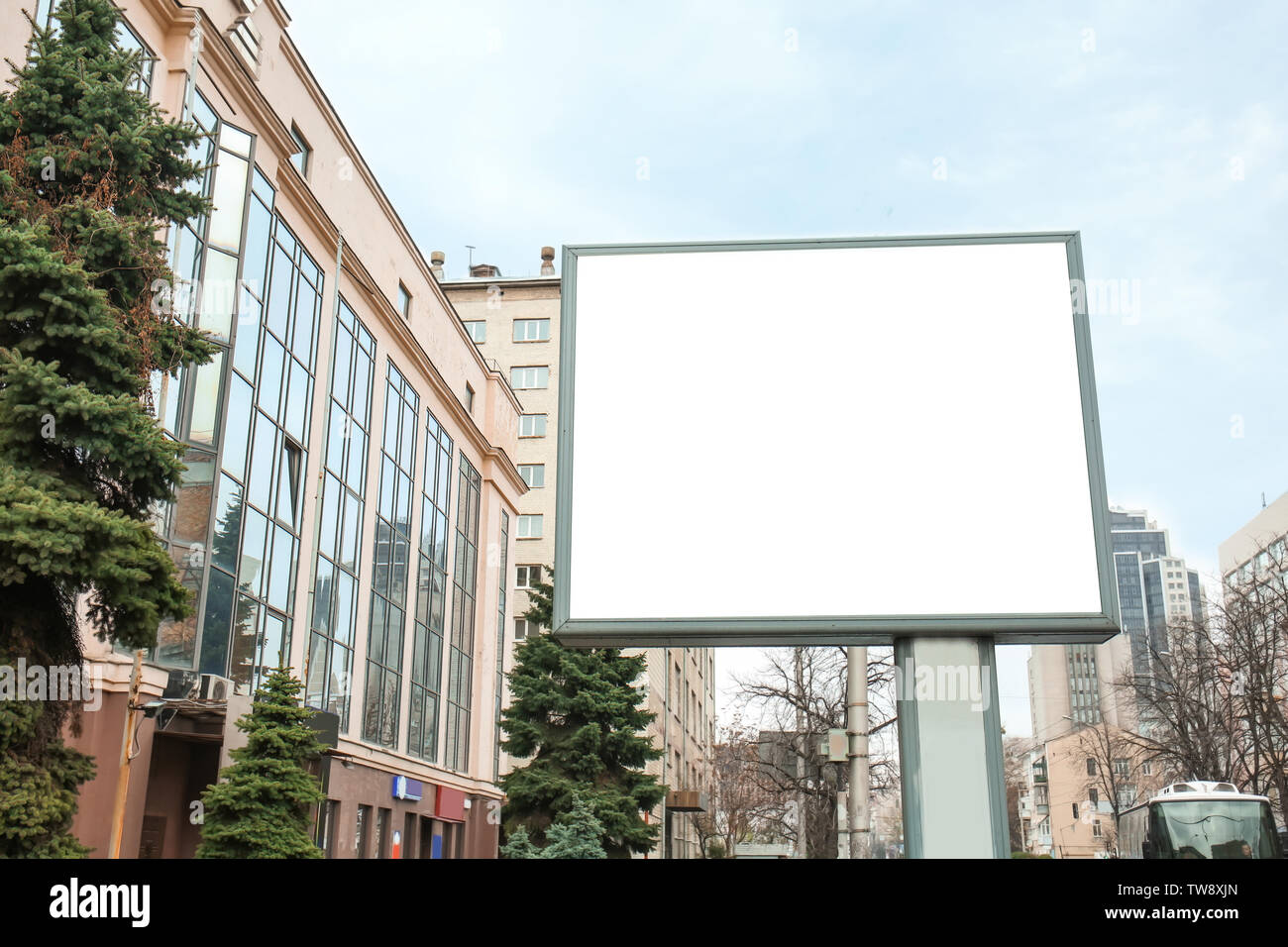 Empty advertising board on city street Stock Photo - Alamy