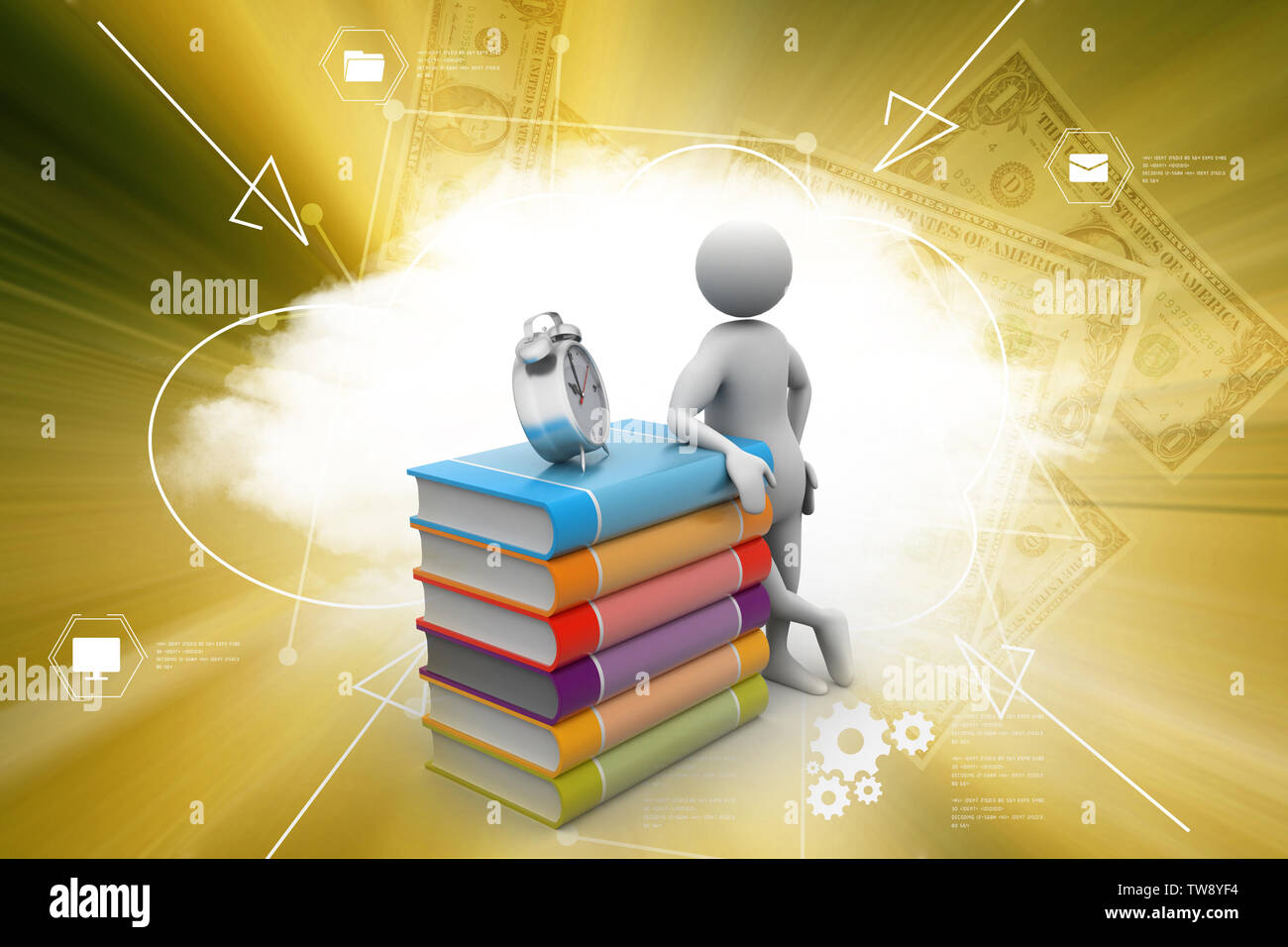 3d man reading book concept hi-res stock photography and images - Alamy