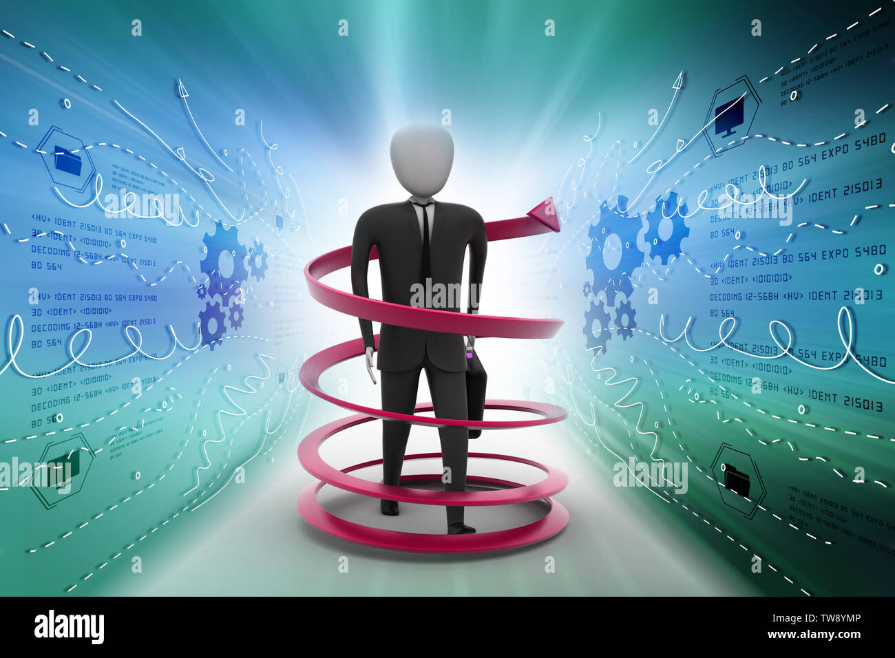3d man business success concept Stock Photo - Alamy