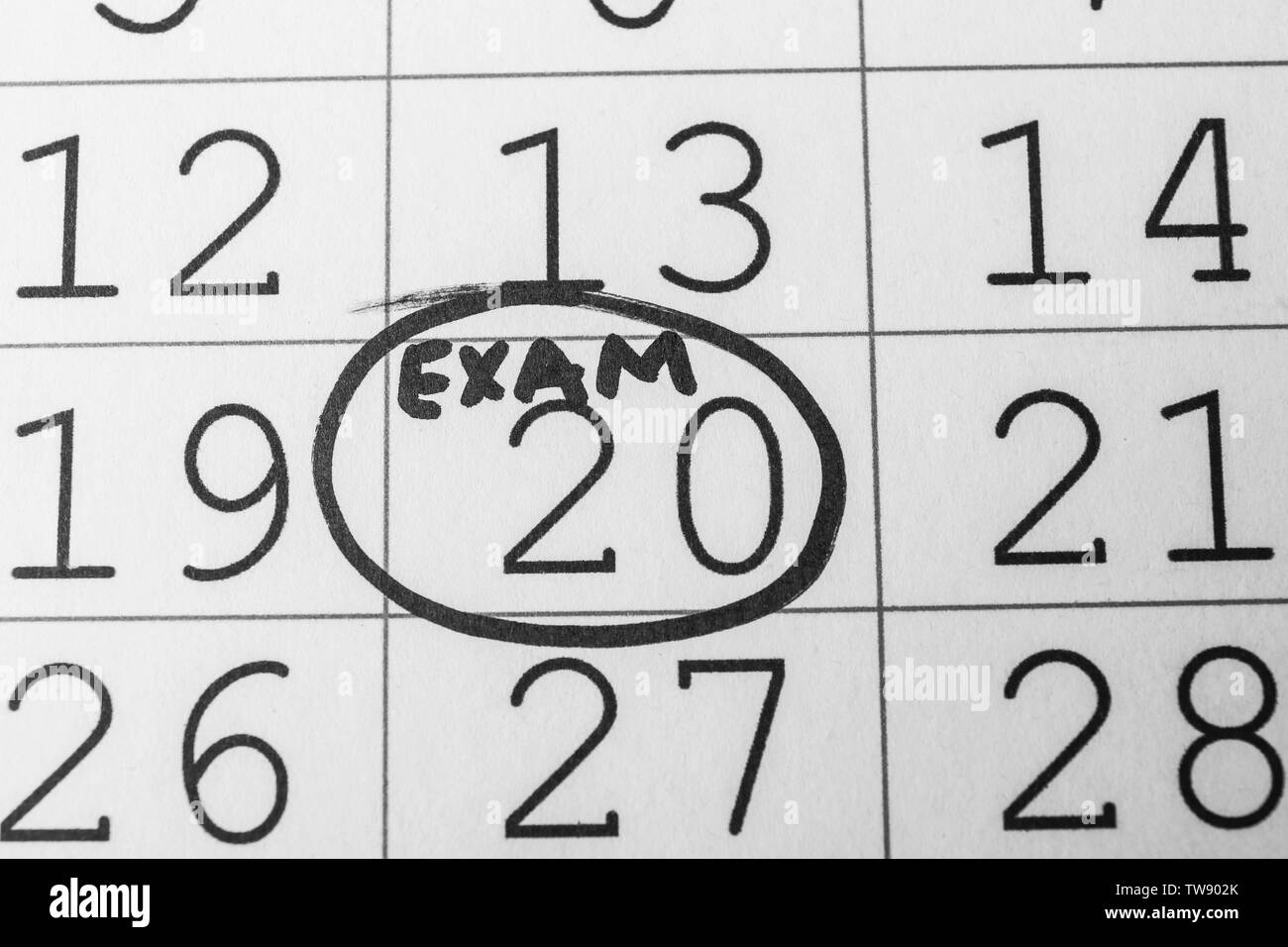 Examination reminder message hi-res stock photography and images - Alamy