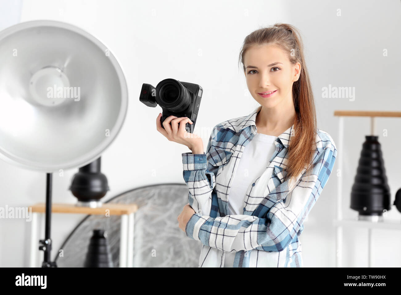 Spotlight in photographer studio hi-res stock photography and images ...