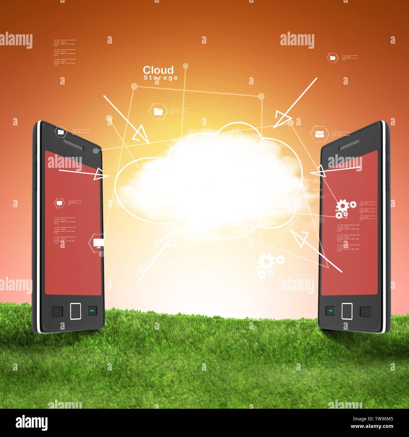Cloud computing and smart phone Stock Photo - Alamy