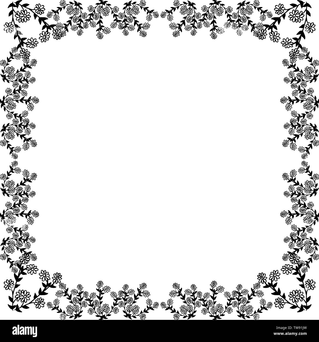 Vector illustration design art modern with elegant black white flower ...