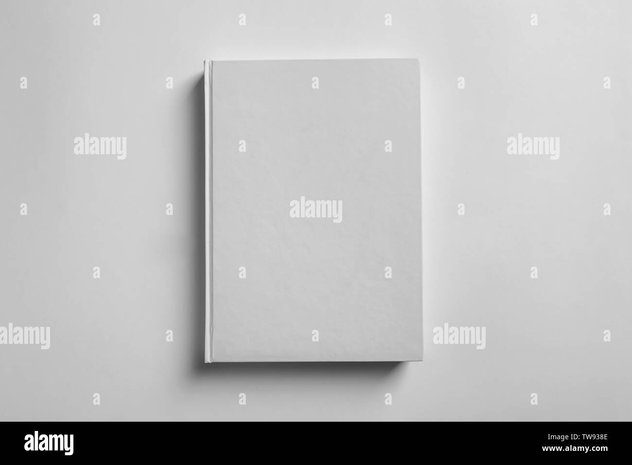 Mock up of book on white background Stock Photo - Alamy