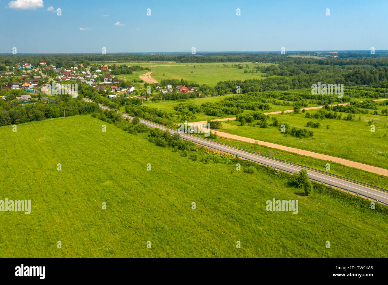 Aerial view on Rural scenery. Summer outdoor Stock Photo - Alamy