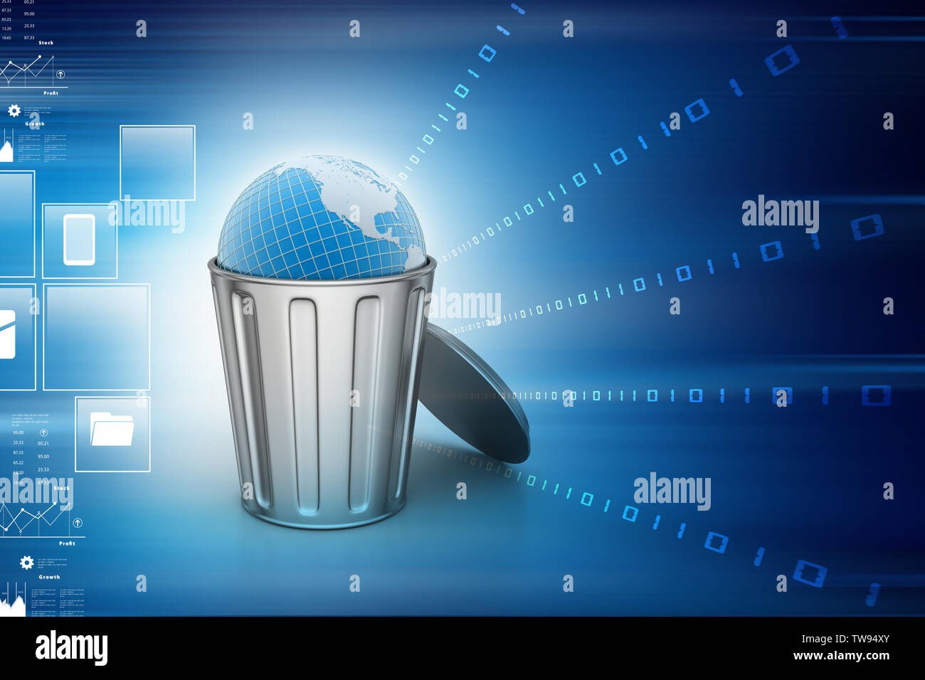 World globe in waste bin hi-res stock photography and images - Alamy
